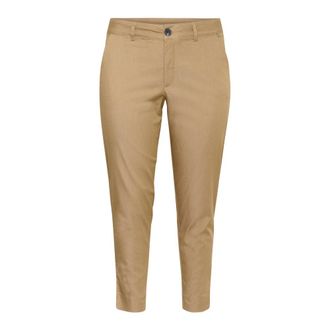 Kaffe Curve Cropped Chino Hose Petrified Oak - - Trousers - Damen - Beige - 6XL
