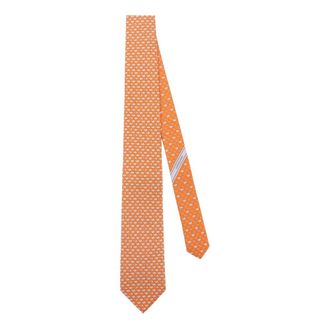 Ferragamo Seidenkrawatte mit Mikro-Muster - - Accessories - Herren - Orange - ONE SIZE