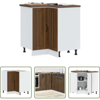 vidaXL Eckschrank - K&uuml;chen-Eckunterschrank Lucca Braun Eichen-Optik Holzwerkstoff