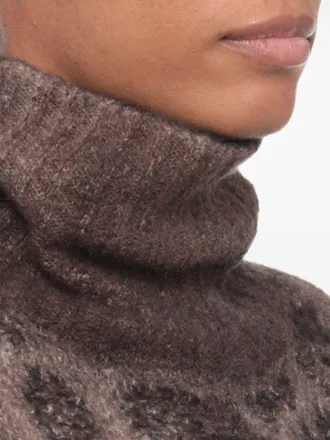 Avant Toi Cashmere Jacquard Turtleneck Sweater - Taupe