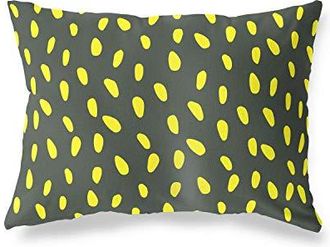 Bonamaison Le Jardin du Lin Kissenbezug Zierkissenbezug Neongelb-Rauch Kissenbezug, Für Bett, Auto, Sofa, Haus, Wohnzimmer, Schlafzimmer, Dekoration, 45x60 Cm - 