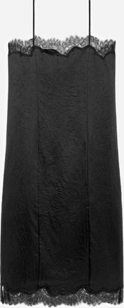 Arket Slipkleid Mit Spitze -Schwarz