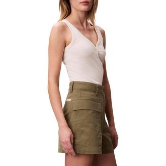 Calvin Klein Short en serg&eacute; de coton m&eacute;lang&eacute;