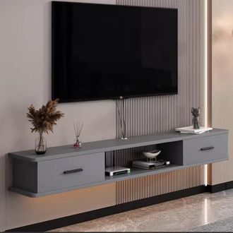 Generic Fernsehertisch Hängend Künstliche Platte TV-Schrank Großer Stauraum Großer Ablagetisch Abgerundete Ecken Hohe Tragkraft Fernsehkommode für Wohnzimmer,