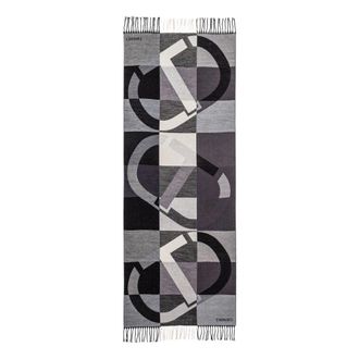 Twinset Femme, Accessoires, Gris, Taille: ONE Size &Eacute;charpe Grise Graphique Contrast&eacute;e