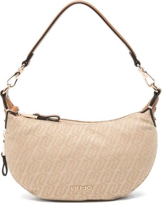 Liu Jo Femme, Sacs, Beige, Taille: ONE Size Sac bandouli&egrave;re zipp&eacute; &agrave; imprim&eacute; monogramme