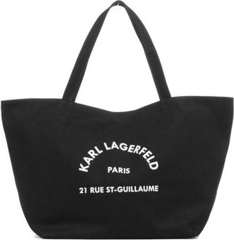 Karl Lagerfeld Sac Shopper Canvas Rue St- Guillaume Couleur noire