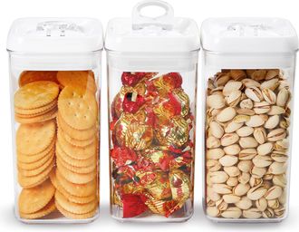 Felli Flip Tite Vorratsdosen-Set mit 3 patentierten Deckeln, luftdicht, Lebensmittelbehälter, Küche, Speisekammer, Dekoration, Kaffee (3, normal)