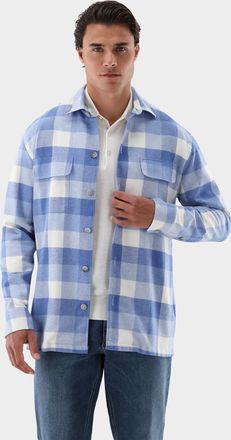 van Laack Karierte Flanell-Hemdjacke mit Kent-Kragen