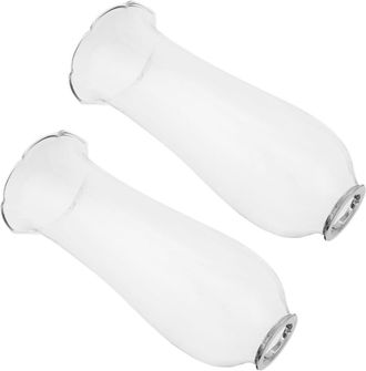 Cabilock 2 Stück Teiliges Glas Windschutz Kerzenhalter Klare Hurricane Lampenschirme aus Glas Winddicht und Passend für Outdoor Camping Picknick und Patio Bele