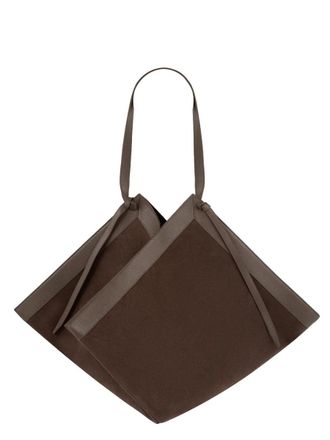 Yuzefi Womens Shoulder Bag Wonton Brown Bovine Leather