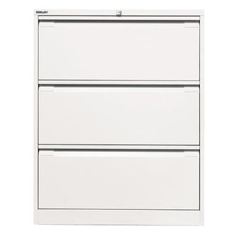 Bisley H&auml;ngeregistraturschrank, doppelbahnig, DIN A4, 3 HR-Schubladen, Metall, 696 Verkehrswei&szlig;, 62.2 x 80 x 101.6 cm