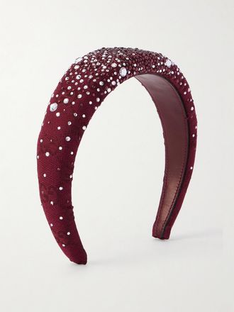Gucci Ruth Haarreif Aus Wattiertem Jacquard Aus Einer Baumwollmischung Mit Kristallen - Burgunder