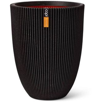 Capi Vase &eacute;l&eacute;gant bas - CAPI EUROPE - GROOVE NL - 34 x 46 cm - Noir