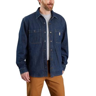 Carhartt Work in Progress Relaxed Fit Denim Fleece Lined Snap-Front Shirt