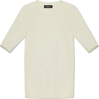 Fabiana Filippi Femme, Pulls, Beige, Taille: 36 FR Top avec Fil Lurex sur les Manches