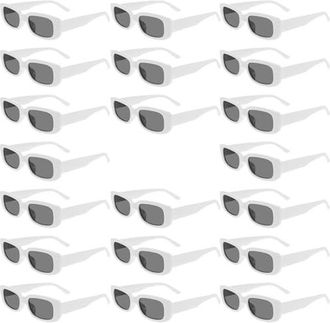 Beaupretty GALPADA Lot de 20 set de Lunettes de Soleil Unisexes Blanc-Gris, Protection Uv, Monture L&eacute;g&egrave;re et Confortable, pour Festivals et &Eacute;v&eacute;nements en Plein A