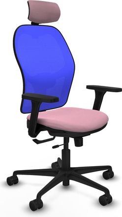 Piqueras y Crespo Ergonomischer Stuhl mit Lendenwirbelst&uuml;tze mit 3D-Armlehnen und Kopfteil, h&ouml;henverstellbar und neigbar. Ausgestattet mit Syncro/Traslack und eingespri