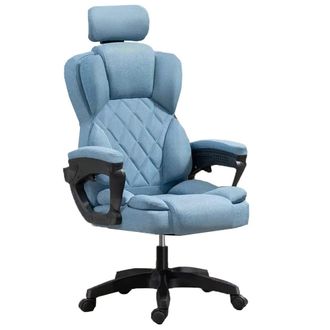 Generic B&uuml;rostuhl hoher R&uuml;ckenlehne,Verstellbarer Chefsessel breiter Sitzfl&auml;che,ergonomischer Sitz,gepolstertes Sitzkissen,Lendenwirbelst&uuml;tze(Farbe: Blau B,Gr