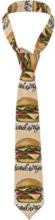 Generic Cravate Homme Hamburger Dessin&eacute; &Agrave; La Main Formelle Tie Confortable Cravates Homme Pour Remise De Dipl&ocirc;me F&ecirc;te &Eacute;v&eacute;nements