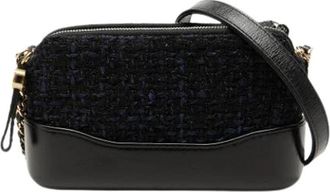 Chanel Pre-owned Tweed und Leder Umh&auml;ngetasche - - Pre-owned - Damen - Schwarzk - ONE SIZE