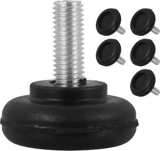 Angoily 6 St&uuml;ck Verstellbare Gummif&uuml;&szlig;e mit 12 mm Gewinde und sto&szlig;d&auml;mpfenden Pads M&ouml;belgleiter und Nivellierf&uuml;&szlig;e f&uuml;r Tische Waschmaschinen und Sofas rutschfest