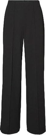 Vero Moda PETITE VMBECKY HR Wide Pull on Pant PTT Noos Pantalon en Tissu, Black, XS / 28L Femme