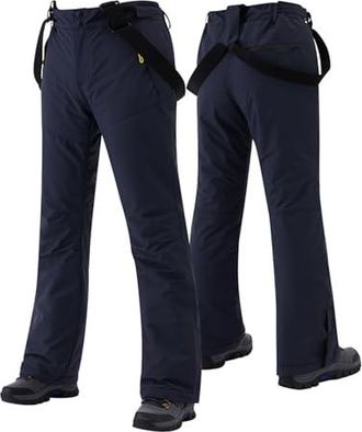 Generic Pantalon de randonnée thermique imperméable pour femme - Pantalon de ski chaud et respirant pour couple - Coupe-vent - Couleur unie - Grande taille - 