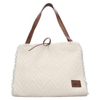 Missoni Zigzag-Stoff- und Ledertasche - - Bags - Damen - Wei&szlig; - ONE SIZE