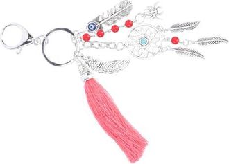 Supvox Porte-cl&eacute;s D&eacute;coratif Boh&egrave;me en Alliage Pompon en Laine Rouge, Pendentif Suspendu &Eacute;l&eacute;gant pour Paquet et Trousseau de Cl&eacute;s, Accessoire Femme et Origina