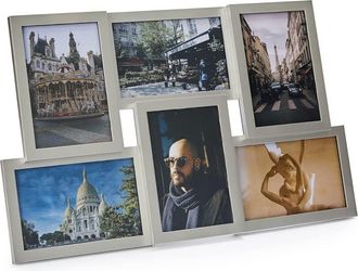 Balvi Fotorahmen Isernia Silver Fassungsvermögen: 6 Fotos Fotogröße: 10 x15 cm Zum Aufstellen oder zu