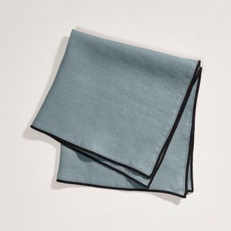 Madura Serviette De Table Carlina Vert de gris et bourdon noir - VERT