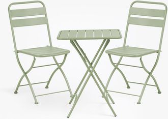 Sklum Sklum - Ensemble table de jardin Janti (60x60 cm) et 2 chaises pliantes Tapioca Beige