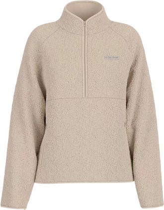 Guess Femme, Sweatshirts et sweats &agrave; capuche, Beige, Taille: 42 FR SweaT-shirt sherpa &agrave; col montant