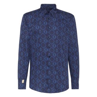 Billionaire Boys Club Homme, Chemises, Bleu, Taille: S Gold Cut LS Flavio Baroque