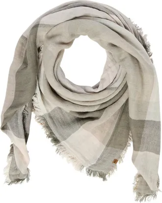 Camel Active Damen Schal aus einem Baumwollmix Graugrün, womenswear-OS