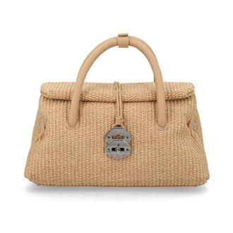 Zanellato Zanellato Shopper mit Kontrast-Lederbesatz und Drehverschluss - - Bags - Damen - Beige - ONE SIZE