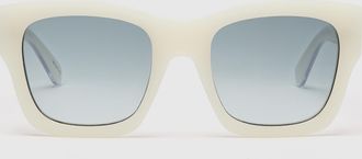 Stella McCartney Logo Square Sunglasses, Woman, Milky white
