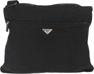 Prada unisex, Pre-owned, Noir, Taille: ONE Size Sac Messenger Pre-owned &agrave; Poche Avant