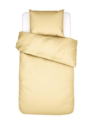 Essenza Bettw&auml;sche Minte Yellow Straw, 155x220 + 1x 80x80 cm - 100% Baumwollsatin 300TC - Uni