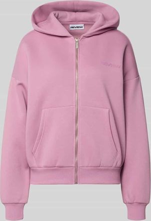 Review Sweatjacke mit Logo und K&auml;nguru-Tasche