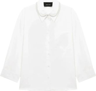 Simone Rocha Femme, Blouses et Chemises, Blanc, Taille: 34 FR Chemisier Court Orn&eacute;