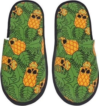 Generic Pantoufles DHiver Cr&acirc;ne DAnanas Vert Amusant Cozy Pantoufles DH&ocirc;tel L&eacute;gers Chausson Hotel Pour Int&eacute;rieur Chambre Homme M