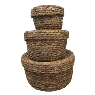 Arti Casa Box mit Deckel 3 St&uuml;cke - Multifunktionale Aufbewahrung mit Deckel - K&ouml;rbe in 3 Gr&ouml;&szlig;en S, M und L - Max. Durchmesser 25cm - Stilvolle Wohndekoration -