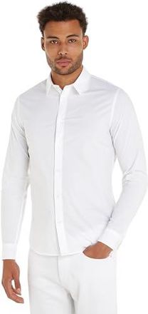 Calvin Klein Chemise Homme Slim Stretch Shirt Manches Longues, Blanc (Bright White), M