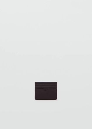 Mango Porte-cartes effet grain&eacute; marron - Homme - Taille unique - MANGO MAN