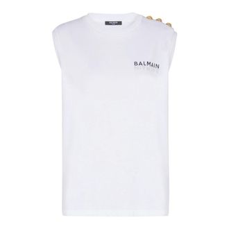 Balmain Femme, Tops, Blanc, Taille: 38 FR Paris Tank Top