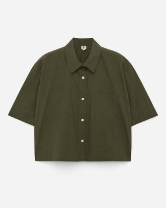 Arket Kurz&auml;rmlige Hemdbluse -Gr&uuml;n