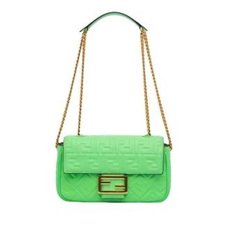 Fendi Pre-owned Embossed Leather Shoulder Bag - - Pre-owned - Damen - Gr&uuml;n - ONE SIZE