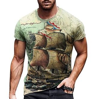 Generic T-shirt homme r&eacute;tro : t-shirt avec t-shirt imprim&eacute; t-shirt col rond t-shirts surdimensionn&eacute;s l&eacute;ger chemise d&eacute;contract&eacute;e chemise de course respirante s